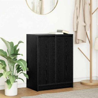 vidaXL Sideboard Schwarz Eichen-Optik 57x34x76 cm Holzwerkstoff - Vidaxl