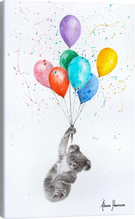 Posterlounge Koala mit Luftballons Leinwandbild von Ashvin Harrison 20 x 30 cm Wandbilder Wanddeko