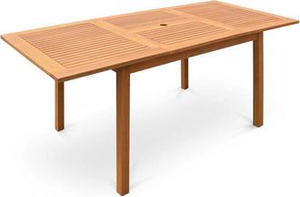 Sweeek Holz-Gartentisch mit Verlängerung 120-180cm