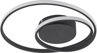 Lindby LED Plafonnier Emisua &agrave; intensit&eacute; variable (Moderne) en Noir Aluminium e. a. pour Salon & Salle manger (1 lampe,&agrave;), Eclairage Lampe Luminaire Plafond 
