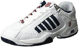 K-Swiss Defier Rs, Chaussures de Tennis homme - Blanc - White (White/Dressblue/Fieryred 164), 44.5 EU