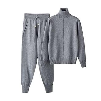 Generic Surv&ecirc;tement en velours pour femmes 2026 automne 2026 - Deux tenues &agrave; manches longues et col en V - Haut et pantalon long - Ensemble de v&ecirc;tements de d&eacute;