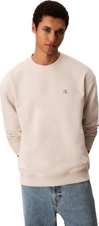 Calvin Klein Herren Ls Eu 350terry Monogram Cn Swtsh Lv04rc296g Sweatshirts, White(Chalk), XXL