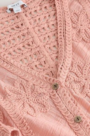 Next Strickjacke Geh&auml;kelter Kurzarm-Cover-up (1-tlg)