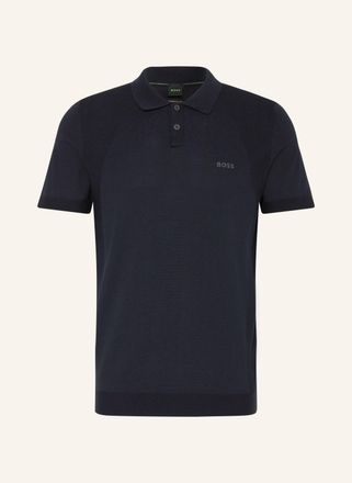 HUGO BOSS Strick-Poloshirt Momentum Lite Regular Fit blau