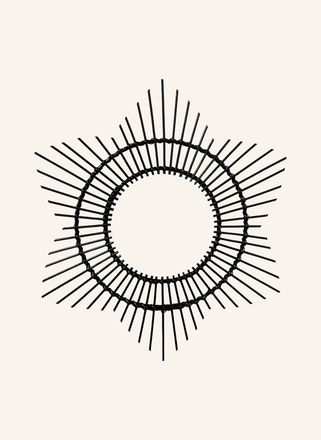 Kayoom Rattan Spiegel Aina 435 schwarz