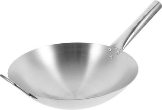 Garneck Edelstahl Wokpfanne Antihaftbeschichtet 30cm Gasherd Induktion Verl&auml;ngerter Griff K&uuml;chenpfanne F&uuml;r Camping Outdoor