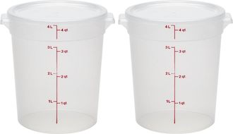 Cambro 4Qt BPA-freie Frischhaltedosen mit Deckel, 2 Stück, blickdicht, ideal für Speisekammer- und Kühlschrank-Organisation, Backen und Mischen von Teig, Ind