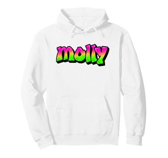 BDAZ Molly Graffiti Personalisierter Name Gr&uuml;n Rosa Frauen M&auml;dchen Pullover Hoodie