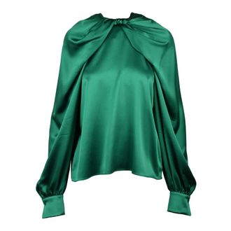 Max Mara Key Satin Bluse - - Blouses & Shirts - Damen - Gr&uuml;n - 2XS