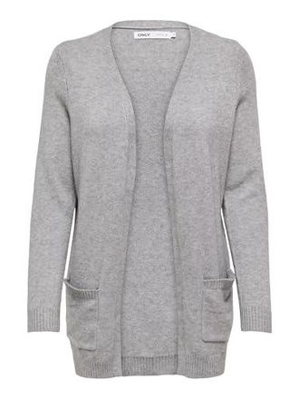 Only Onllesly L/S Open Cardigan Knt Noos Femme Cardigan long, Ultimate Grey, L