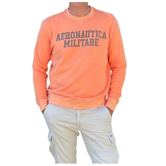 Aeronautica Homme, Sweatshirts et sweats &agrave; capuche, Orange, Taille: XL Washed Crewneck SweaT-shirt