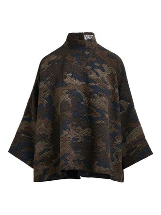 Essentiel blouse à motif camouflage - Marron