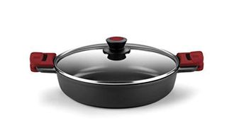 Bra Premiere | Casserole Basse de 32 cm en Fonte dAluminium, 3 Couches, Rev&ecirc;tement Antiadh&eacute;sif Renforc&eacute;, 2 Poign&eacute;es Amovibles en Silicone | Convient &agrave; Tou