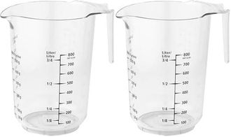 Fackelmann Zenker Graduierter Krug, 1 Liter, 11,2 x 14,5x16 cm, Durchsichtig (Packung mit 2)