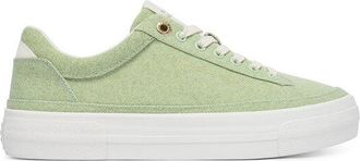Tommy Hilfiger Sneakers Washed Canvas Platform Trainers FW0FW09172 Gr&uuml;n