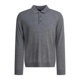 Vince Langarm Merino Polo - - Tops - Herren - Grau - XL