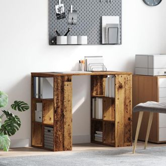 vidaXL Vidaxl - Bureau dangle Vieux bois Bois massif de r&eacute;cup&eacute;ration Moyen