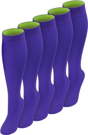 Normani 5 Paar Kniestr&uuml;mpfe mit farbig abgesetztem Bund Bi-Color