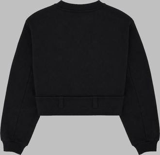 Dries Van Noten Cropped Drawstring Cotton Sweatshirt - Black