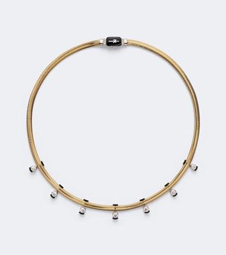 Nikos Koulis Collier Feelings en or 18 ct, &eacute;mail noir et diamants