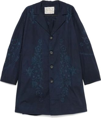 By Walid manteau à broderies - Bleu