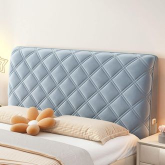 Generic Dicke Gesteppte staubdichte Schutzh&uuml;lle aus dickem Samt BBB f&uuml;r Doppelbett Einzel Kingsize Betten Bettkopfteil Bezug mit Tasche f&uuml;r Schlafzimmerdekora