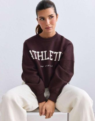 Aim'n sweat-shirt en maille athl&eacute;tique chocolat-Marron