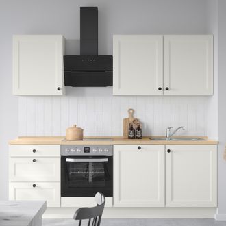 Nobilia home24 K&uuml;chenzeile High-Line Cascada Variante C 240cm Ausrichtung links Wei&szlig;/Wei&szlig; ohne Elektroger&auml;te