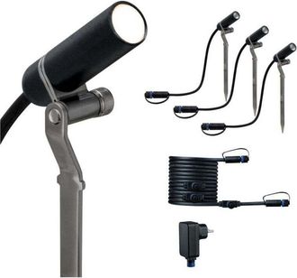 Paulmann Plug & Shine Spot Plantini Basisset Outdoor schwenkbar drei Spots Au&szlig;en-Bodenstrahler