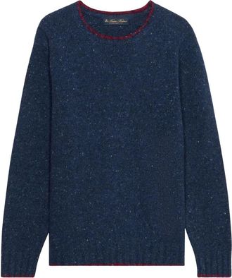 Brooks Brothers Homme, Pulls, Bleu, Taille: 2XL Pull Col Rond en Alpaga Donegal