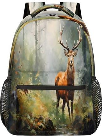 Generic Fourr&eacute; Cerf Mignon Sac &Agrave; Dos Antivol Sacs A Dos Confort Sacs D&Eacute;cole Pour V&eacute;lo Pc Femme 29X40Cm