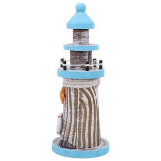 Pretyzoom Nautische Leuchtturm Dekoration 19cm im Mediterranen Stil Maritime Tisch und Regal Dekoration f&uuml;r Wohnzimmer und B&uuml;ro