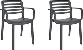 Resol grupo GARBAR Wind Set mit 2 Armlehnen f&uuml;r den Innen- und Au&szlig;enbereich, Garten, Terrasse, Balkon, Wohnzimmer, K&uuml;che, Esszimmer, Design, leicht, stapelb
