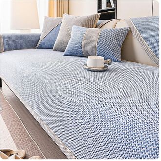 Generic Anti Rutsch Vintage Couch Überzug, rutschfest Sofaschoner Gewebte Baumwolle und Leinen 1/2/3/4 Sitzer Couch Überzug Sofaüberwürfe für U Form L Form Se