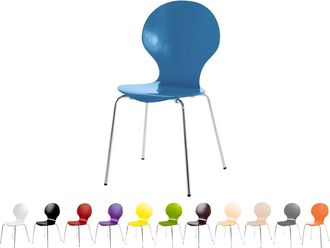 M&ouml;belando Stapelstuhl Bistrostuhl Stuhl Esszimmerstuhl K&uuml;chenstuhl Design Metall Holz stapelbar sehr belastbar Marcus (Himmelblau)