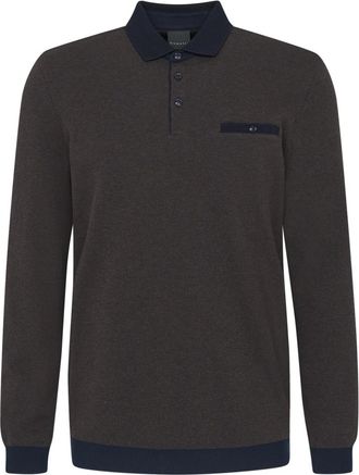 Bugatti Homme, Tops, Brun, Taille: 2XL Polo &agrave; manches longues avec col structur&eacute;