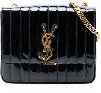 Saint Laurent Hobo Bags - Large Patent Vicky Crossbody - Gr. unisize - in Schwarz - f&uuml;r Damen
