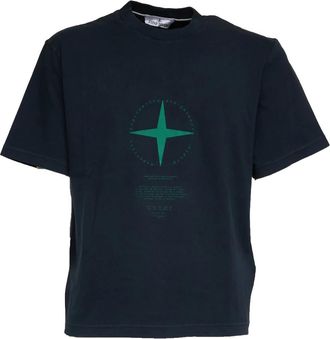 Stone Island Homme, Tops, Bleu, Taille: M T-Chemises