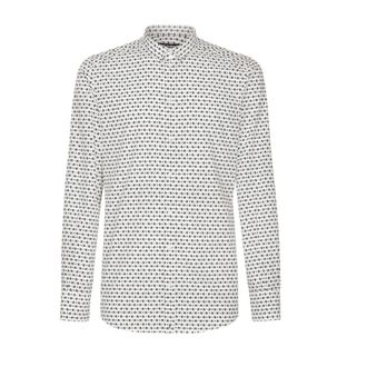 Dolce & Gabbana Homme, Chemises, Blanc, Taille: XL Chemise Blanche avec Motif Ober Logo