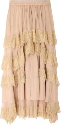 Mes Demoiselles... Femme, Jupes, Beige, Taille: 38 FR Dana Midi Skirt