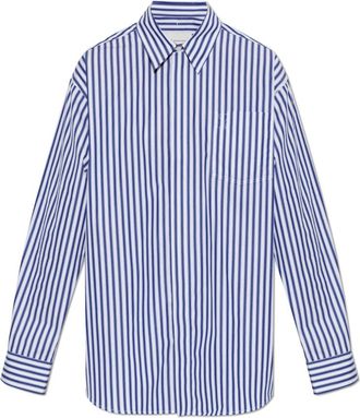 Ami Gestreiftes Baumwollhemd - - Blouses & Shirts - Damen - Blau - S