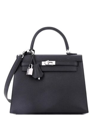 Herm&egrave;s sac &agrave; bandouli&egrave;re Kelly Black Epsom with Palladium Hardware 25 - Noir