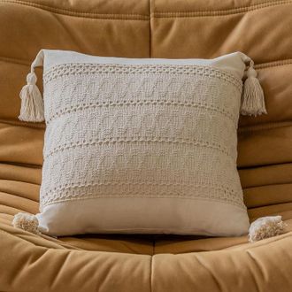 Generic Boho Kissenbezug 40x40 Baumwolle 2er Set Mit Fransen, Handgewebt, Weihnachts- Und Neujahrs Dekokissen F&uuml;r Sofa Wohnzimmer Kissenbezug 50x50, Festliche