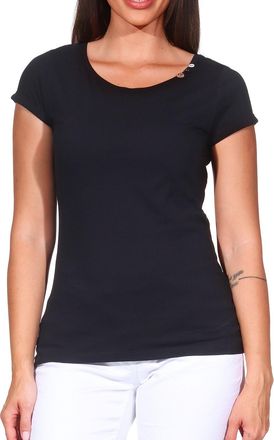 Ragwear Damen T-Shirt Kurzarmshirt Basic Freizeitshirt Fllorah GOTS 2521-10012 Black (1010) XXL