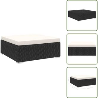 vidaXL Vidaxl - Repose-pied sectionnel 1 pc avec coussin R&eacute;sine tress&eacute;e Noir - Chaise De Jardin - Fauteuil De Jardin - Mobilier De Jardin - Salon De Jardin