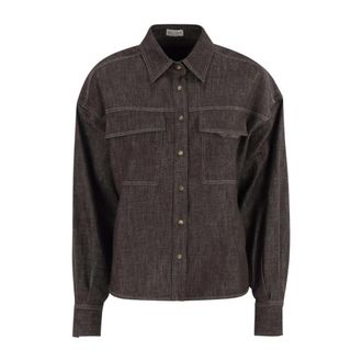 Brunello Cucinelli Damen, Blusen & Hemden, Braun, MGr&ouml;&szlig;e