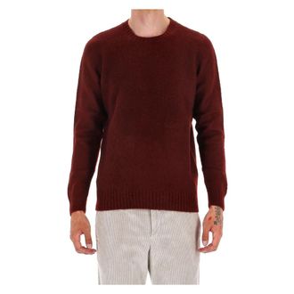 Drumohr Bordeaux Wollpullover Polo-Stil - - Knitwear - Herren - Rot - XL