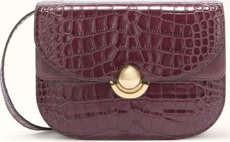 Furla Sfera Umh&auml;ngetasche S Ribes G Rot Kalbsleder Mit Krokopr&auml;gung + Wildleder Damen