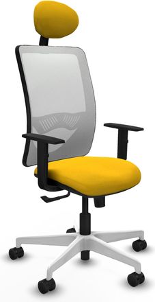Piqueras y Crespo Stuhl aus Netzstoff Zulema mit 1D-Armen, h&ouml;henverstellbarer Lendenwirbelst&uuml;tze und festem Kopfteil, ausgestattet mit Sincro 3 Positionen und Schneides